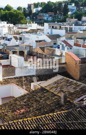Vistas of traditional coastal Spanish old town Oliva, in the Valencian ...