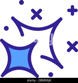 flickering of curved four pointed star icon vector outline illustration ...