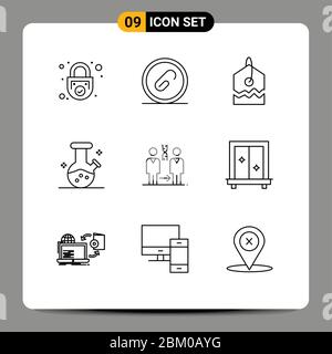 Outline Pack of 9 Universal Symbols of tag, optimization, boat ...