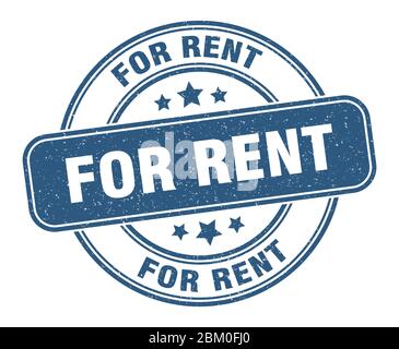 for rent stamp. for rent round sign. label on transparent background ...