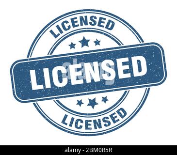 licensed stamp. licensed round sign. label on transparent background ...