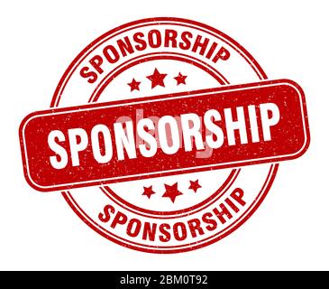 sponsorship stamp. sponsorship round sign. label on transparent ...