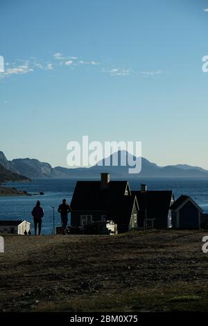 Colorful houses in the settlement of Tasiusaq Greenland Stock Photo - Alamy