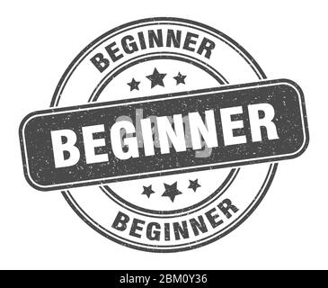 beginner stamp. beginner round sign. label on transparent background ...