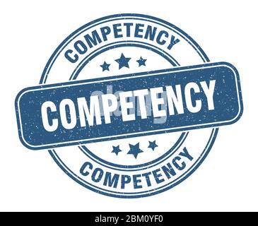 competency stamp. competency round sign. label on transparent ...