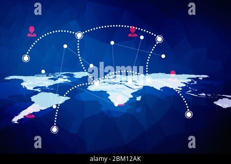 2d illustration world map abstract background Stock Photo - Alamy