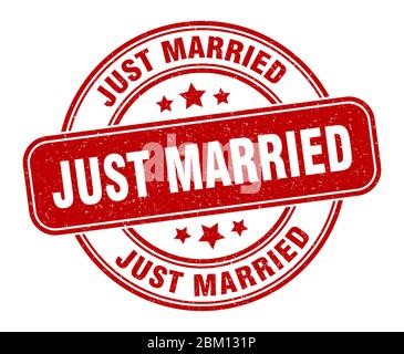 just married stamp. just married label. round grunge sign Stock Vector ...