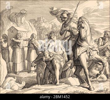 Crossing the Jordan, Old Testament, by Julius Schnorr von Carolsfeld ...