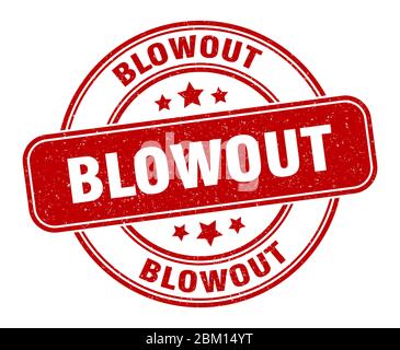 blowout stamp. blowout round sign. label on transparent background ...