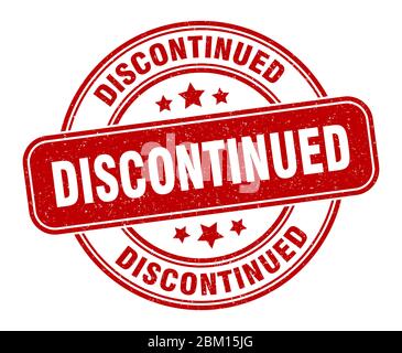 discontinued stamp. discontinued round sign. label on transparent ...