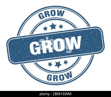 grow stamp. grow vintage blue label. Sign Stock Vector Image & Art - Alamy