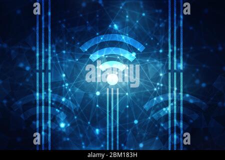 2d illustration WiFi symbol sign Stock Photo - Alamy