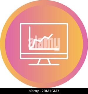 Beautiful Graph on computer vector line icon Stock Vector Image & Art ...