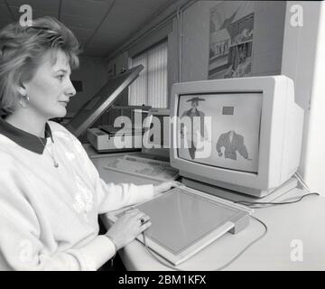 1990, computer aided textile design system, UK Stock Photo - Alamy