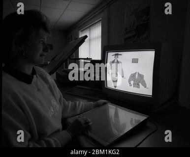 1990, computer aided textile design system, UK Stock Photo - Alamy