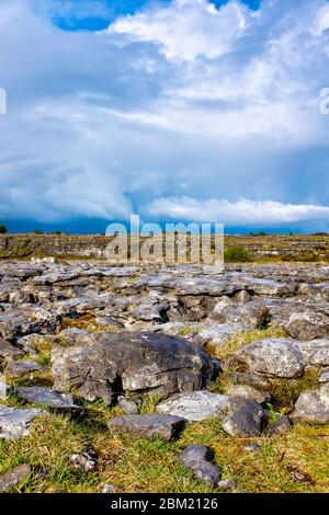 the burren national park in county clare, ireland. beautiful scenic ...
