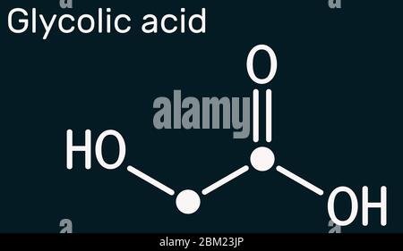 Glycolic acid (hydroacetic acid) molecule. Skeletal formula Stock Photo ...