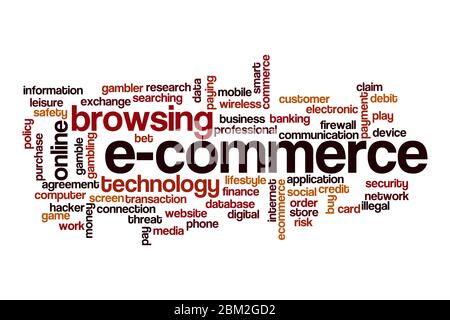 E-commerce word cloud concept on white background, 3d rendering Stock ...