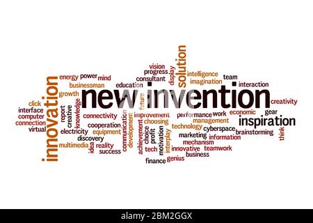 Invention word cloud concept on white background, 3d rendering Stock ...