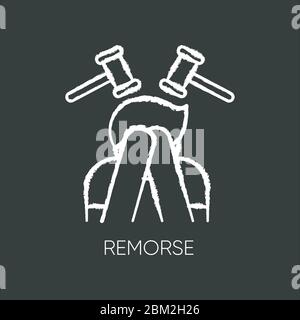 Remorse chalk white icon on black background Stock Vector Image & Art ...
