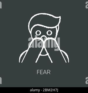 Fear chalk white icon on black background Stock Vector Image & Art - Alamy