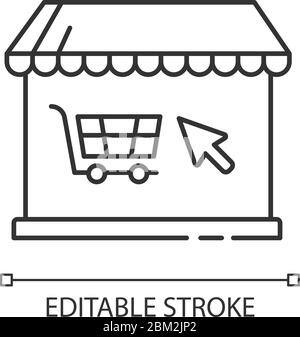 Smart shopping cart. Pixel perfect icon Stock Vector Image & Art - Alamy