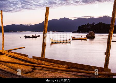Tapera Beach at evening. Florianopolis, Santa Catarina, Brazil Stock ...