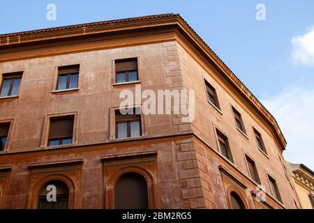 Terracotta facades. Roman buildings at the golden hour Stock Photo - Alamy