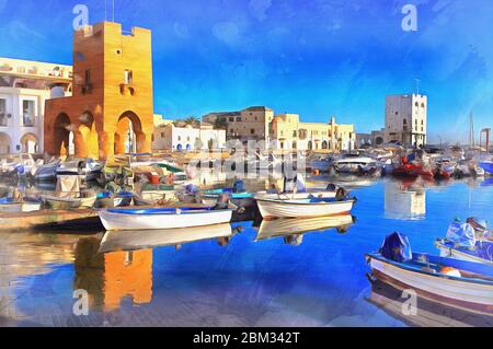 ALGERIA: View of the town & port of Algiers (Alger) . Galleys. MALLET ...