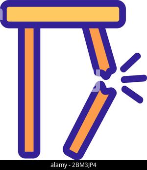chair breakdown icon vector outline illustration Stock Vector Image ...