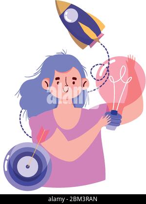 people creativity technology, girl target strategy innovation idea ...