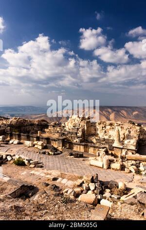 Roman Ruins of Umm Qais and the Sea of Galilee in Jordan Stock Photo ...