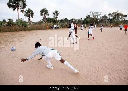 Children playing near the Gunjar Project, Gunjar, Gambia Stock Photo ...