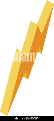 Glossy 3D gold lightning icon with smooth metallic surface. bright ...