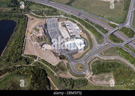 aerial view of Leeds Skelton Lake Services - Extra - M1 J45 under ...