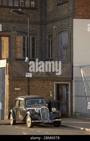 Citroen Light 15 Traction Avant parked outside a Boucherie in rural ...