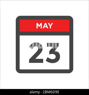 Icon calendar day - 23 May. 23 days of the month, vector illustration ...