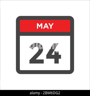 Calendar icon with twenty fourth may, vector illustration Stock Vector ...