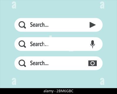 Search bar vector ui element icon in flat style. Search website form ...