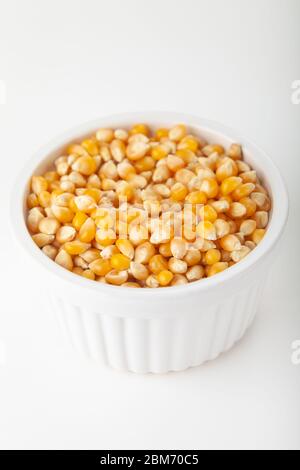 Healthy eating, kernel of popcorn close up Stock Photo - Alamy