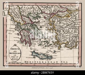 OLD MAP OF GREECE AND CRETE Stock Photo - Alamy