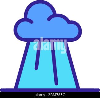 Vector thundercloud. Black outline. Vector illustration isolated on ...