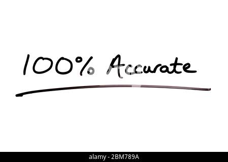 100% Accurate handwritten on a white background Stock Photo - Alamy