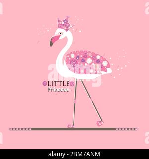 Little princess seamless pattern. Bright pink, gray, cream colors ...