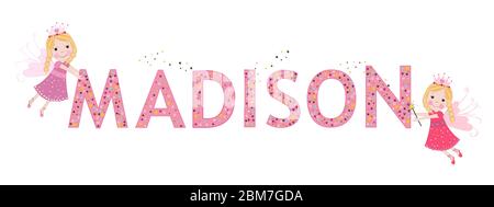 Female name Madison. Vector decorative zentangle object Stock Vector ...