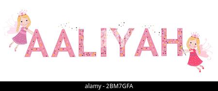 Female name Aaliyah. Vector decorative zentangle object Stock Vector ...