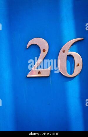 number 26 numeral on old railway carriage seat, sheringham, north ...