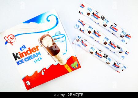 Kinder Stick Ice Cream. Kinder is a brand of food products of Ferrero ...
