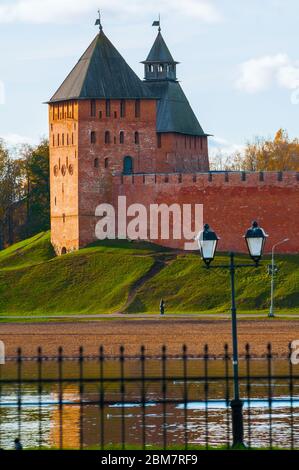 Novgorod Kremlin and river Volkhov at sunset, Veliky Novgorod, Novgorod ...