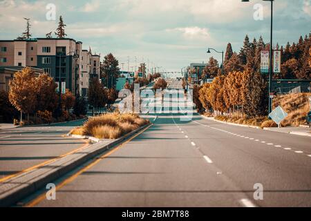 Empty street in downtown Seattle due to Coronavirus Stay at Home order ...